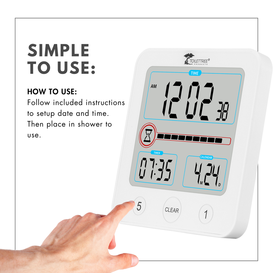 Waterproof Bathroom Shower Clock – ToiletTree Products
